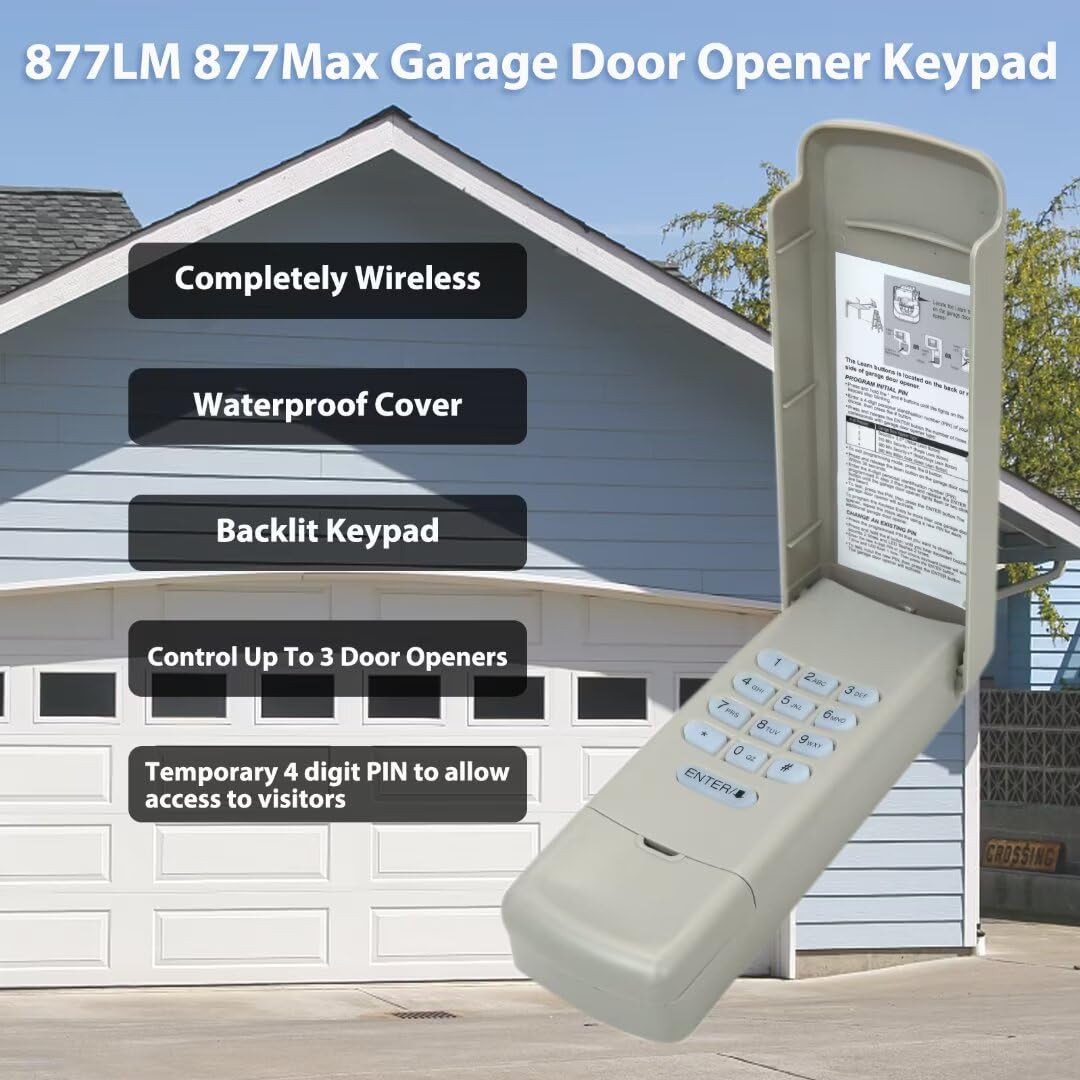 Chamberlain Compatible GRABOTE Universal Garage Door Keypad - Works ...