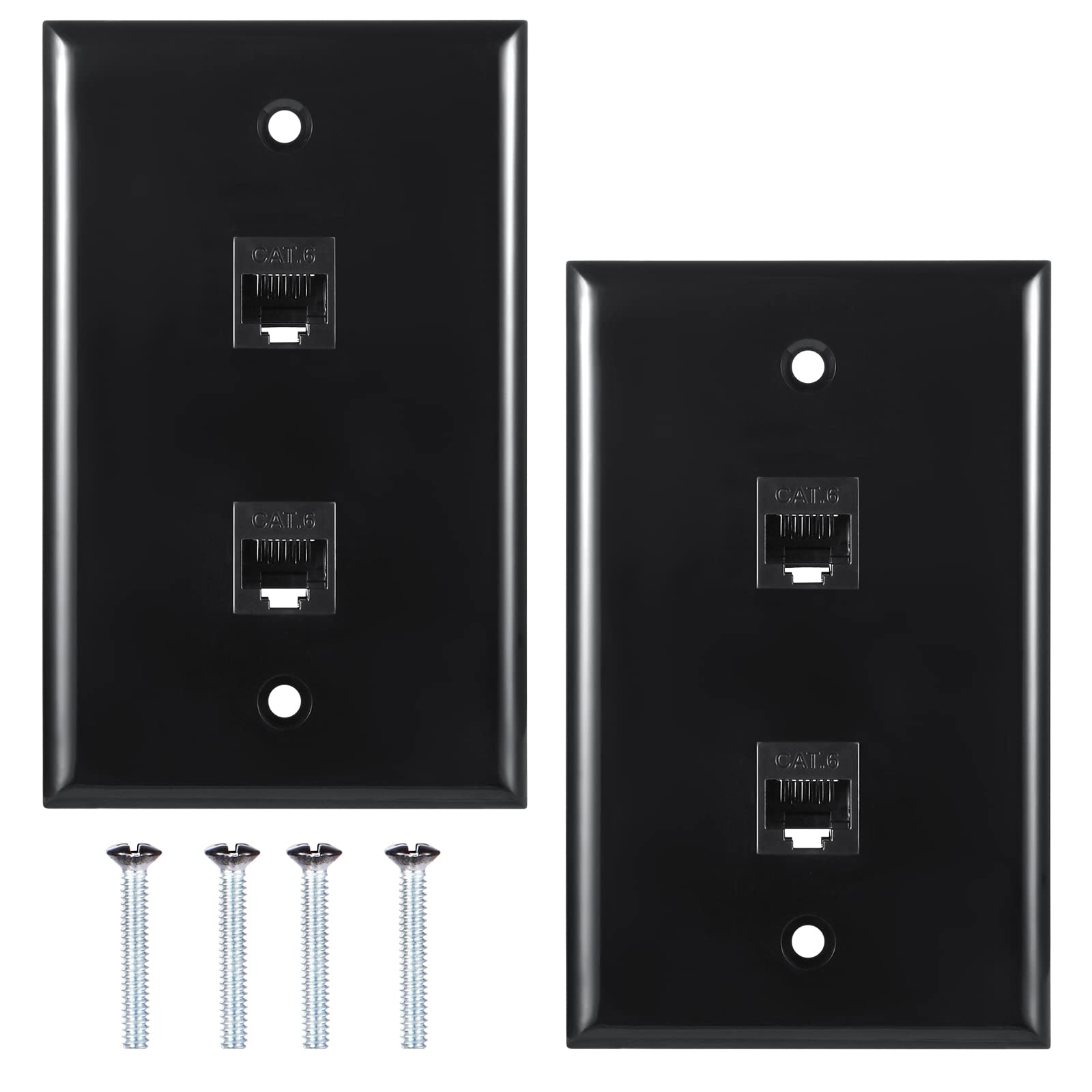 Amazon.com: Ethernet Wall Plate 2port,Cat6 Ethernet Cable Wall Plate ...