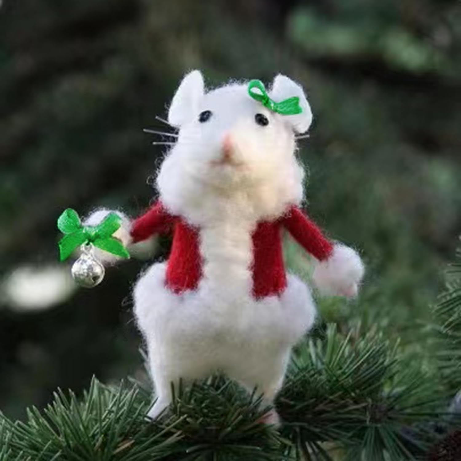 Amazon.com: Bluelans Christmas Felt Mice Ornaments, Winter Xmas Wool ...