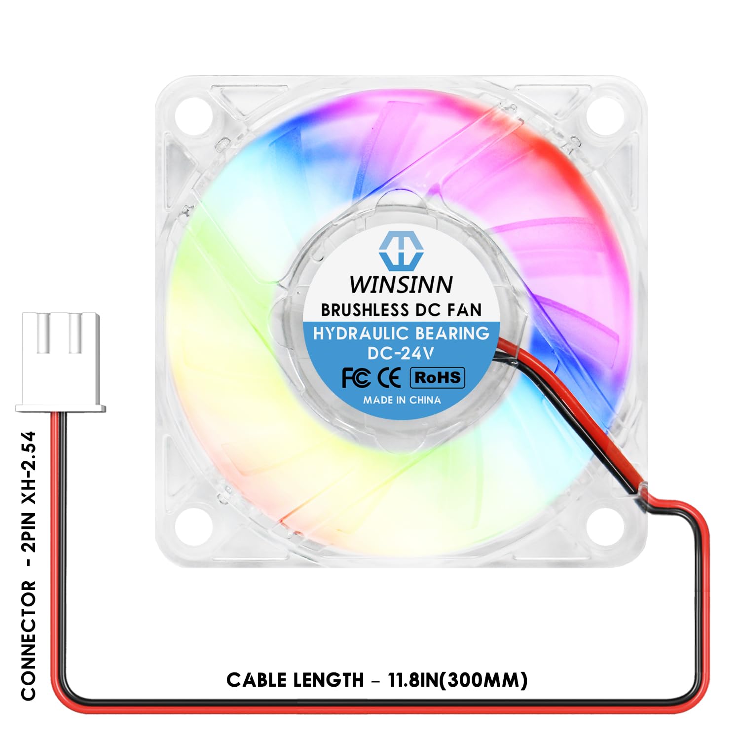 Snapklik.com : WINSINN 60mm RGB Fan 24V, LED Colorful Micro 24 Volt ...