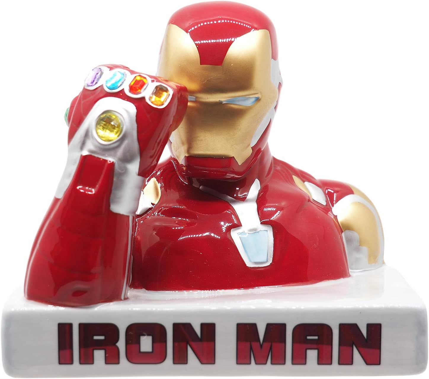 Amazon.com: Sunart Marvel Iron Man Coin Bank Infinity Stone Red 5.5 ...