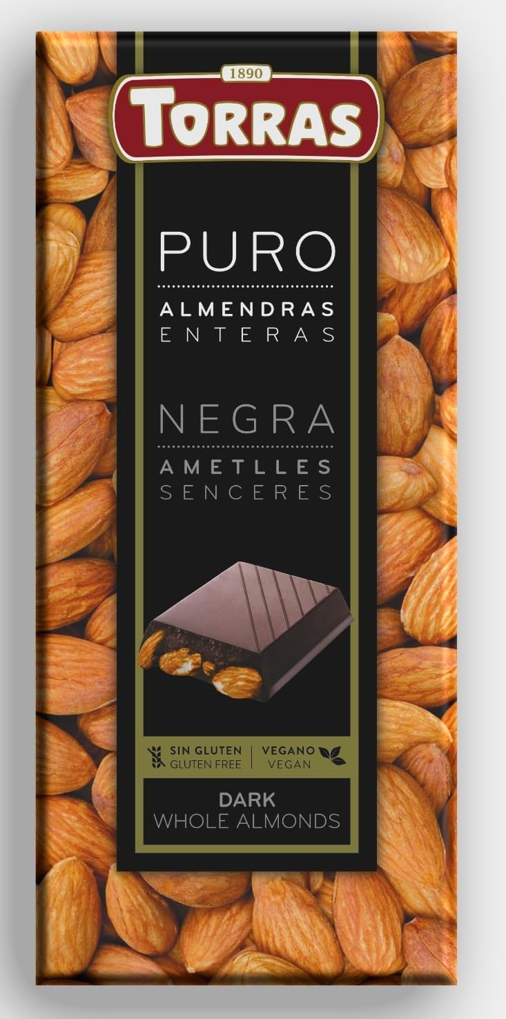 TORRAS Dark Chocolate with Whole Almond 150gm : Buy Online at Best ...