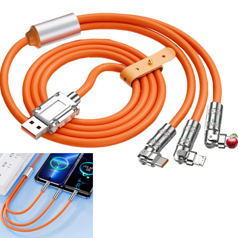 WYSHAK Multi Charging Cable Chubby 3 in 1 Cable,180° Rotating Multi ...