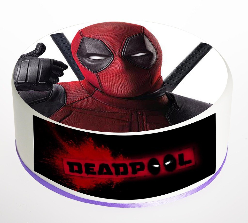 Buy Deadpool Marvel Superhero Cake Topper. Round Cake Topper. Edible ...