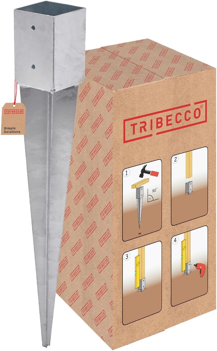 TRIBECCO Pfostenträger Einschlagbodenhülse 101 x 101 mm Länge 900 mm ...