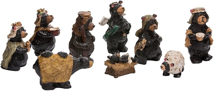 Amazon.com: Kurt Adler Resin Nativity Bear, 4-Inch, Set of 9 : Home ...