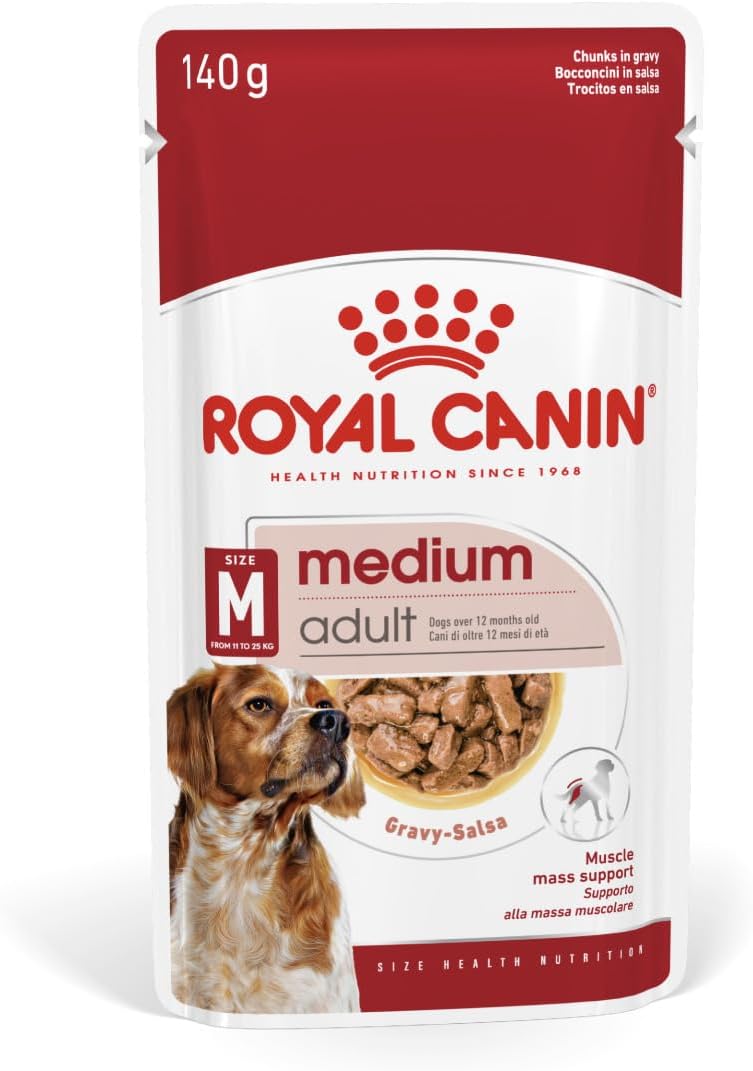 Royal Canin Medium Adult Dog Food Wet Pouches 140g (Pack of 10) : Amazon.co.uk: Pet Supplies