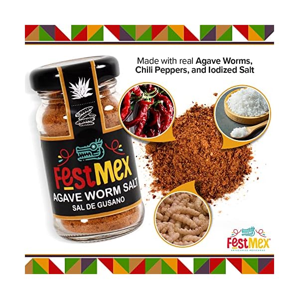 Sal de Gusano Agave Worm Salt 60 gram jar 2.11 oz - Molcajete Grinned ...
