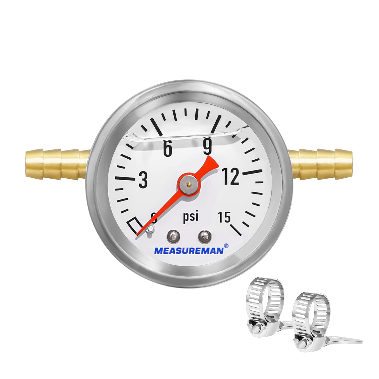 Snapklik.com : MEASUREMAN Fuel Pressure Gauge Kit 0-15Psi Stainless ...