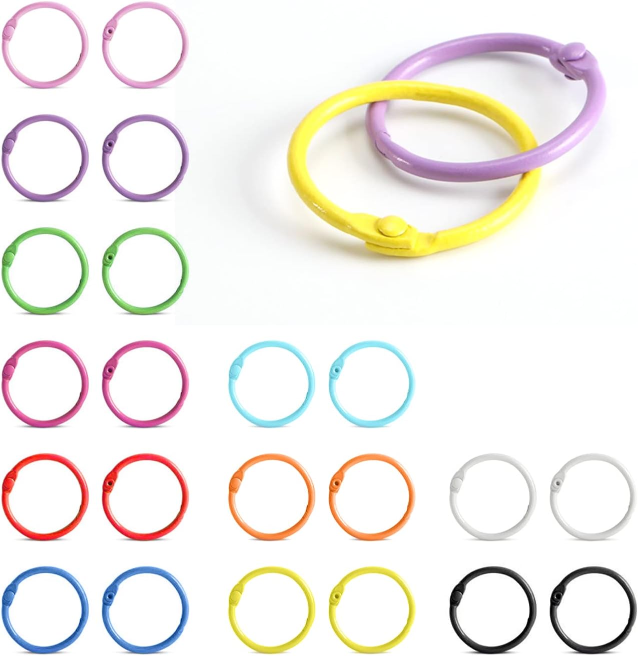 22 Colorful Book Rings, Metal Binding Rings, Key Rings, Book Binding ...