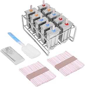 Amazon.com: Popsicle Maker Mold Set, Metal Popsicle Mold, 10 Molds ...