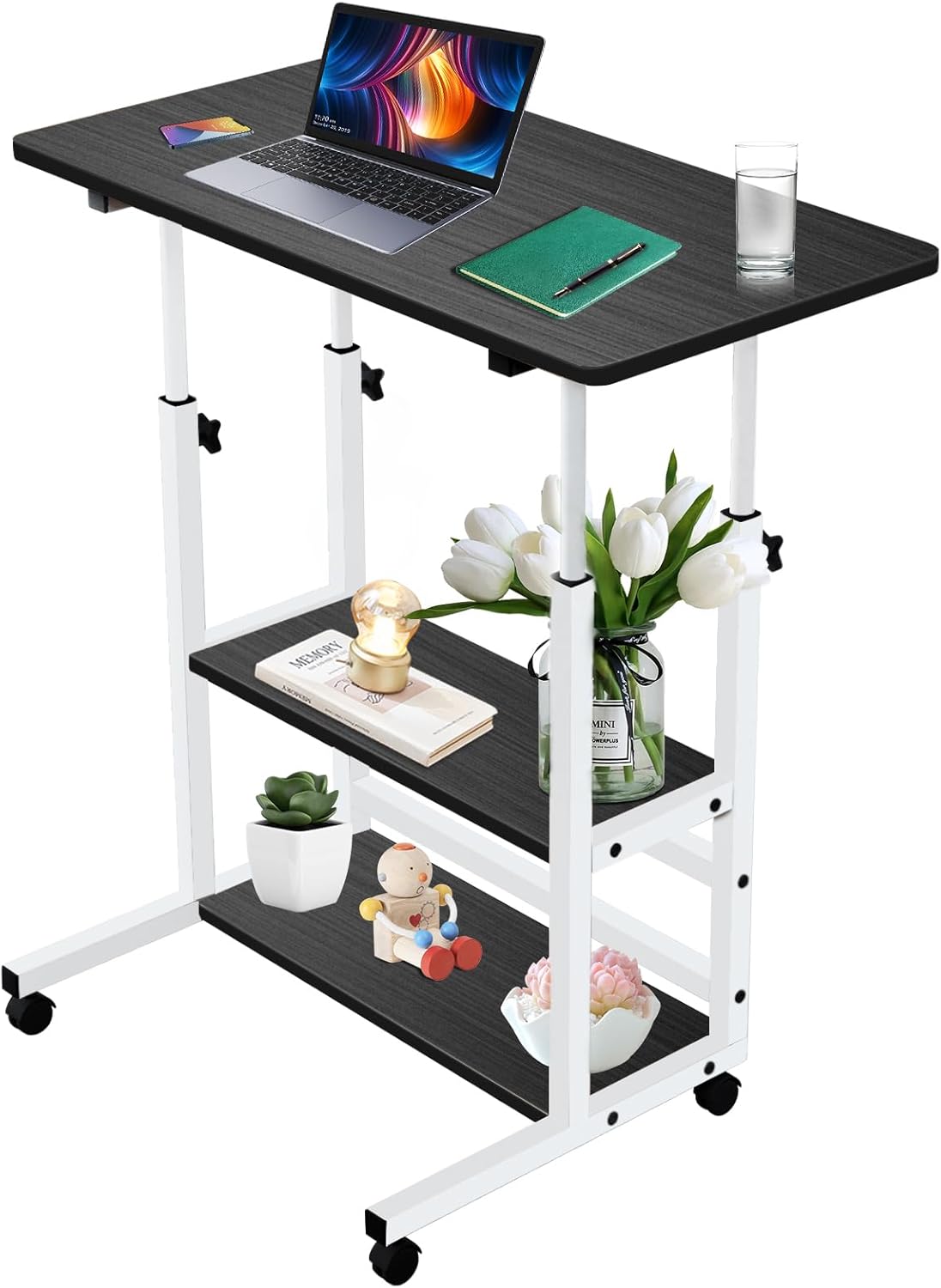 Amazon.com: TBXWLRF Mobile Stand Up Desk，Laptop Desks Adjustable Height ...