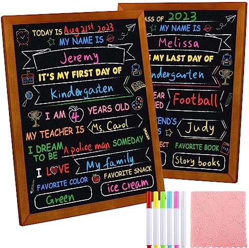 Amazon.com: First and Last Day of School Chalkboard, 12x10 Inch Double ...
