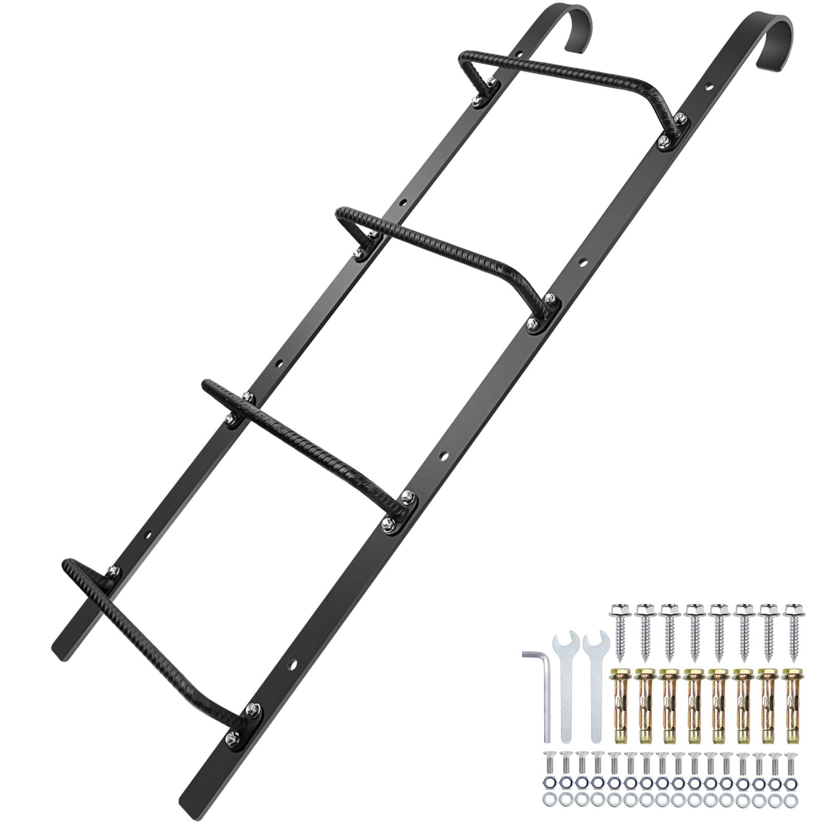 Zwinz 4-Rung Window Well Ladder Hooked, Heavy Duty Steel Fire Escape ...