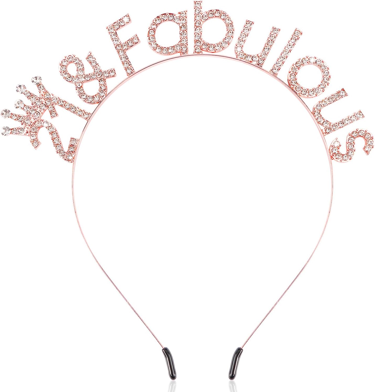 Amazon.com : SuPoo Rose Gold 21st Birthday Crown 21 & Fabulous Headband ...