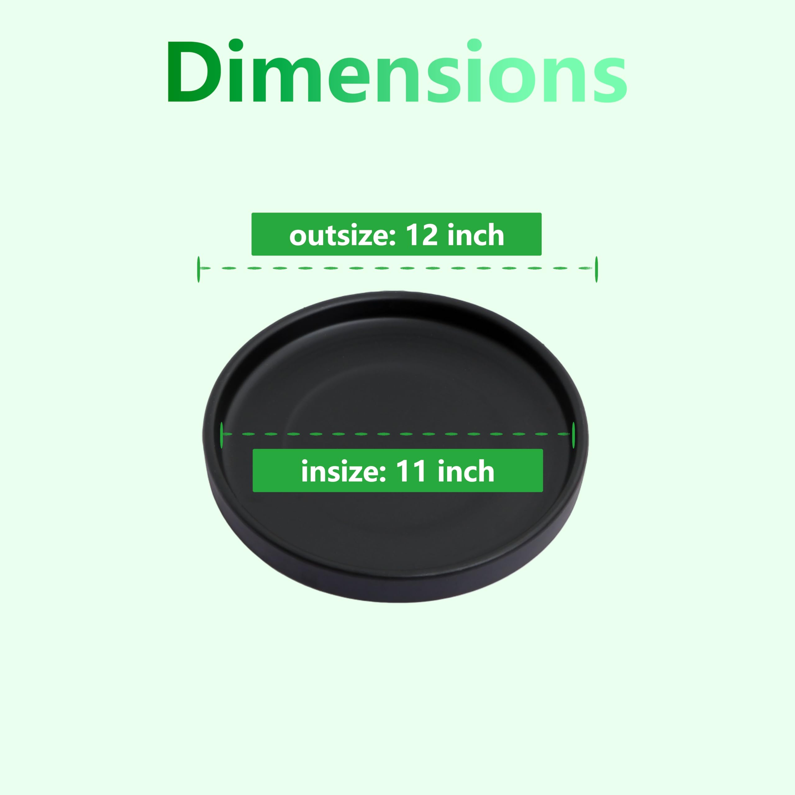 Snapklik.com : Woiida 12 Inch Matte Black Ceramic Plant Saucer Set Of 2