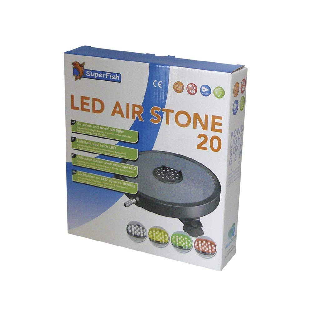 Superfish LED Air Stone Air Disk Ocygenating Pond Aquarium 20CM ...