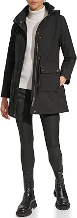 DKNY Womens Softshell Hooded Coat : Amazon.ca: Clothing, Shoes ...