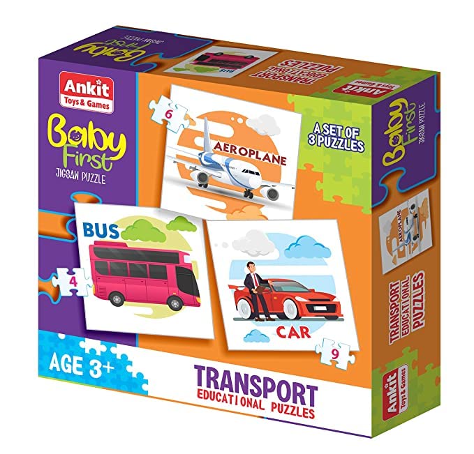 Buy Baby First Puzzle Transports Set of 3 Puzzle Online at Low Prices ...
