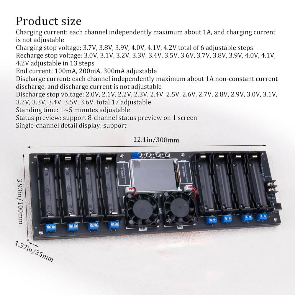 Snapklik.com : 1Pcs Type-C 18650 Lithium Battery Capacity Tester 8 ...