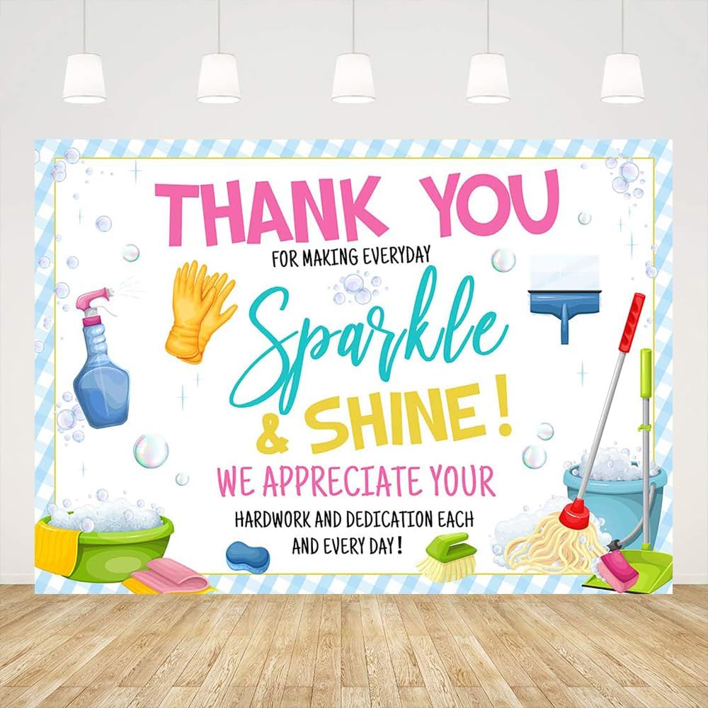 Amazon.com : Ticuenicoa 7x5ft Happy National Custodian Day Backdrop ...