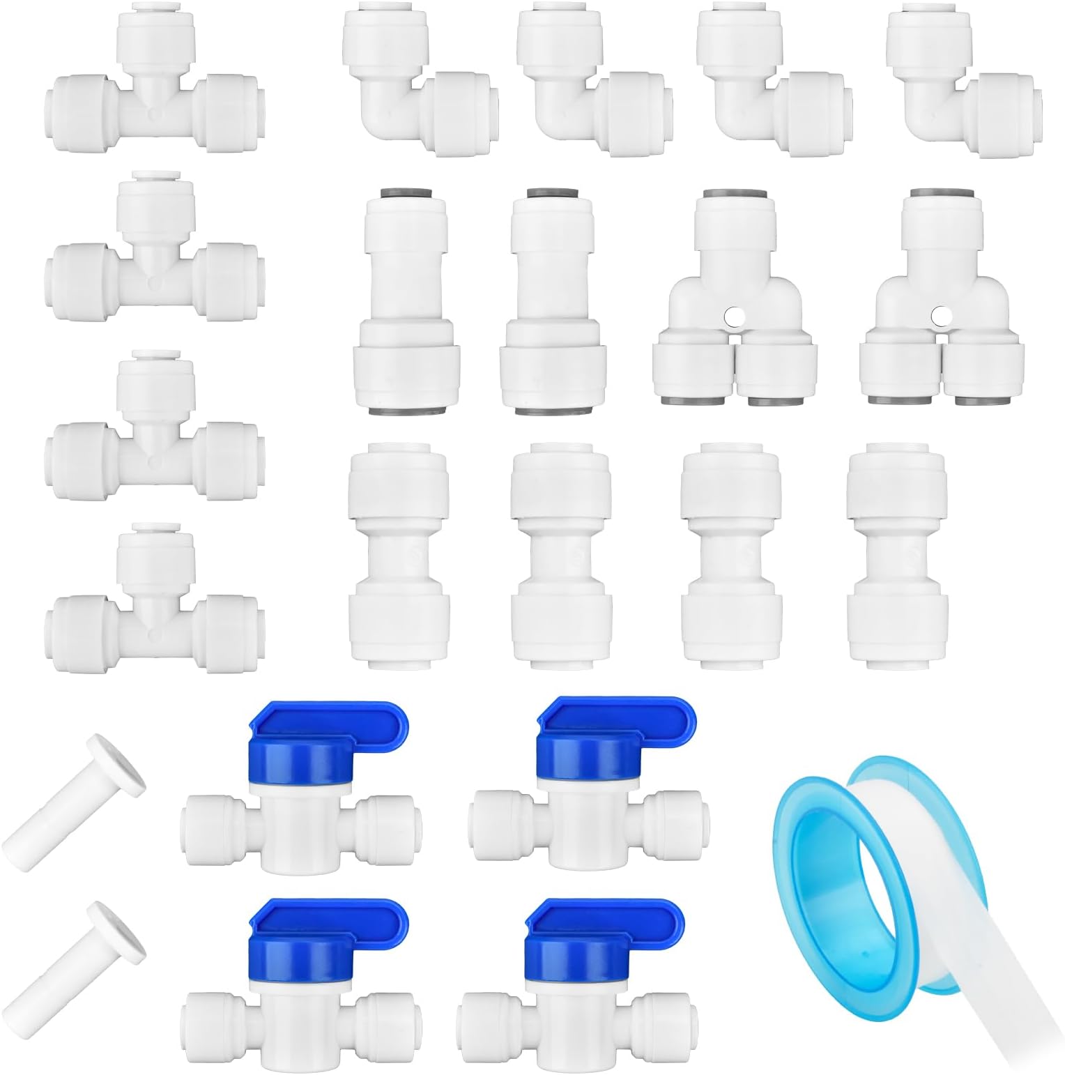 Amazon.com: 1/4" OD Quick Connect Fittings Set with 1/4" to 3/8" Water ...