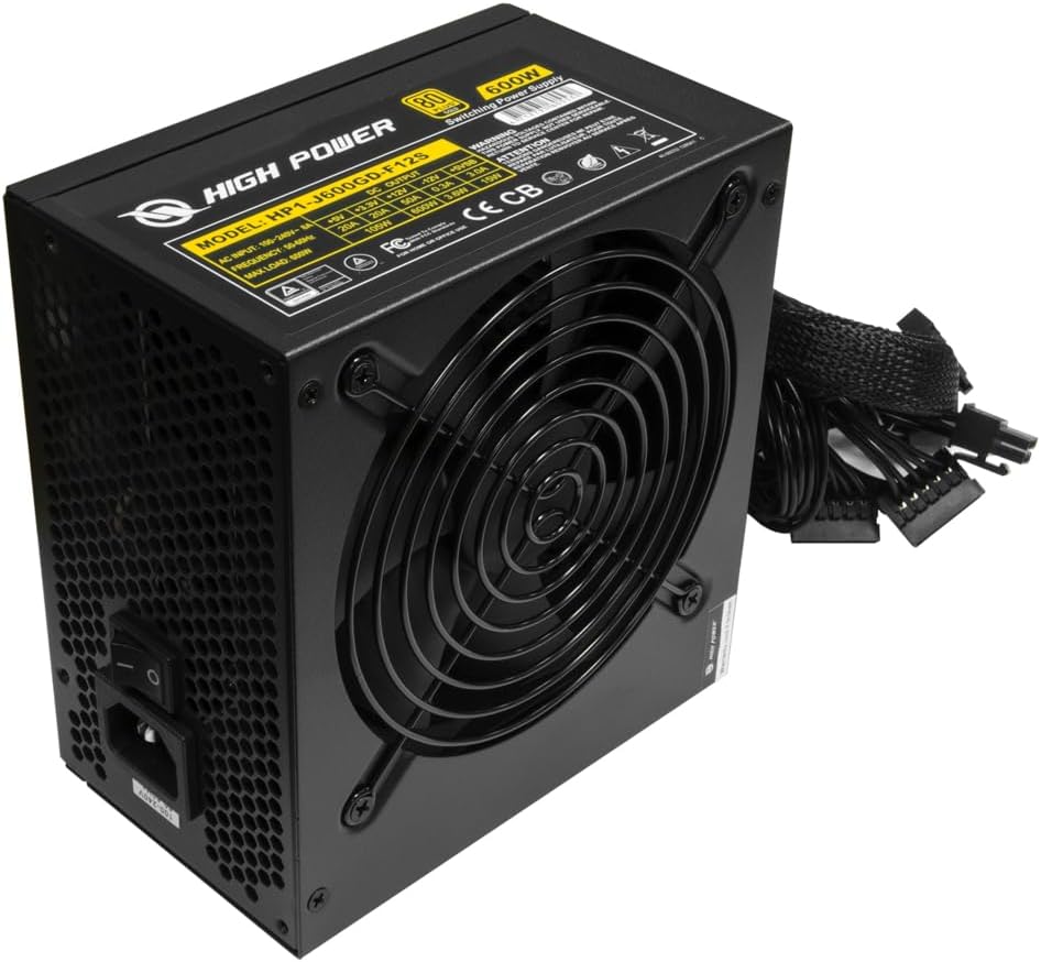 Amazon.com: HIGH POWER 600W Power Supply, 80 Plus Gold Certified PSU ...