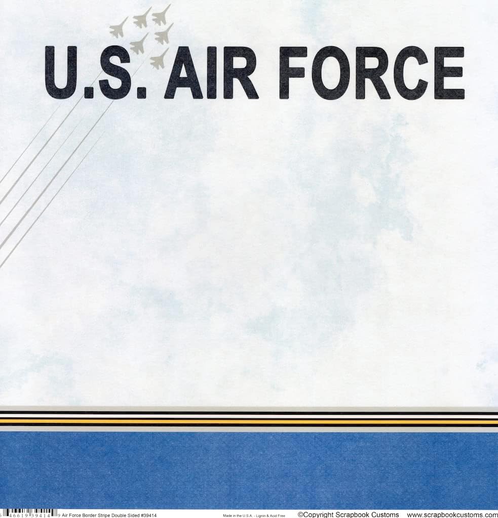 Amazon.com: Scrapbook Customs 39414 Air Force Border Stripe 12 Inch x ...