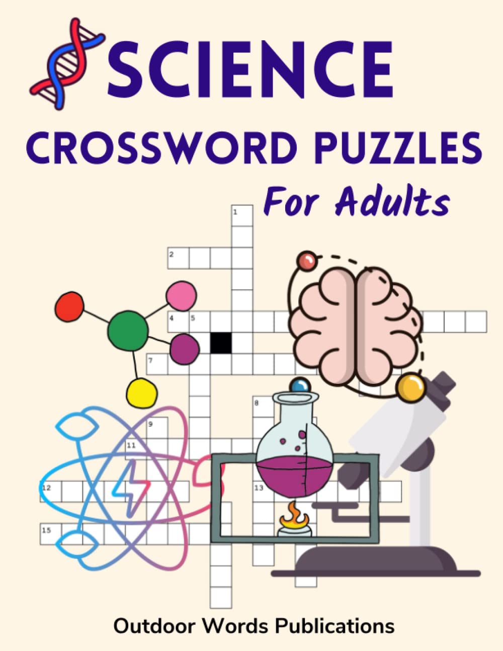 Science Crossword Puzzles For Adults: Medium Level Puzzle Book for ...