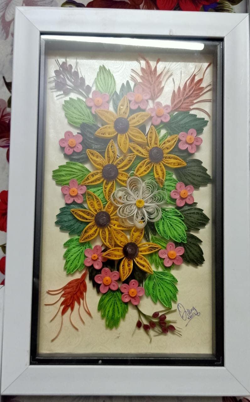 Quilling Designs For Photo Frames Yellow Orange Flowers Quilling Paper