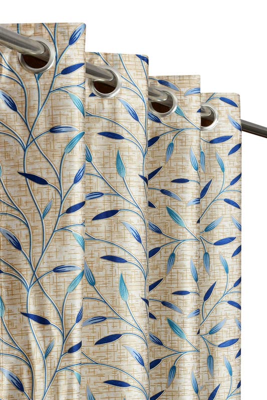 Buy FABDRAPE Elegant Printed Leaves Light Filtering Window Eyelet ...