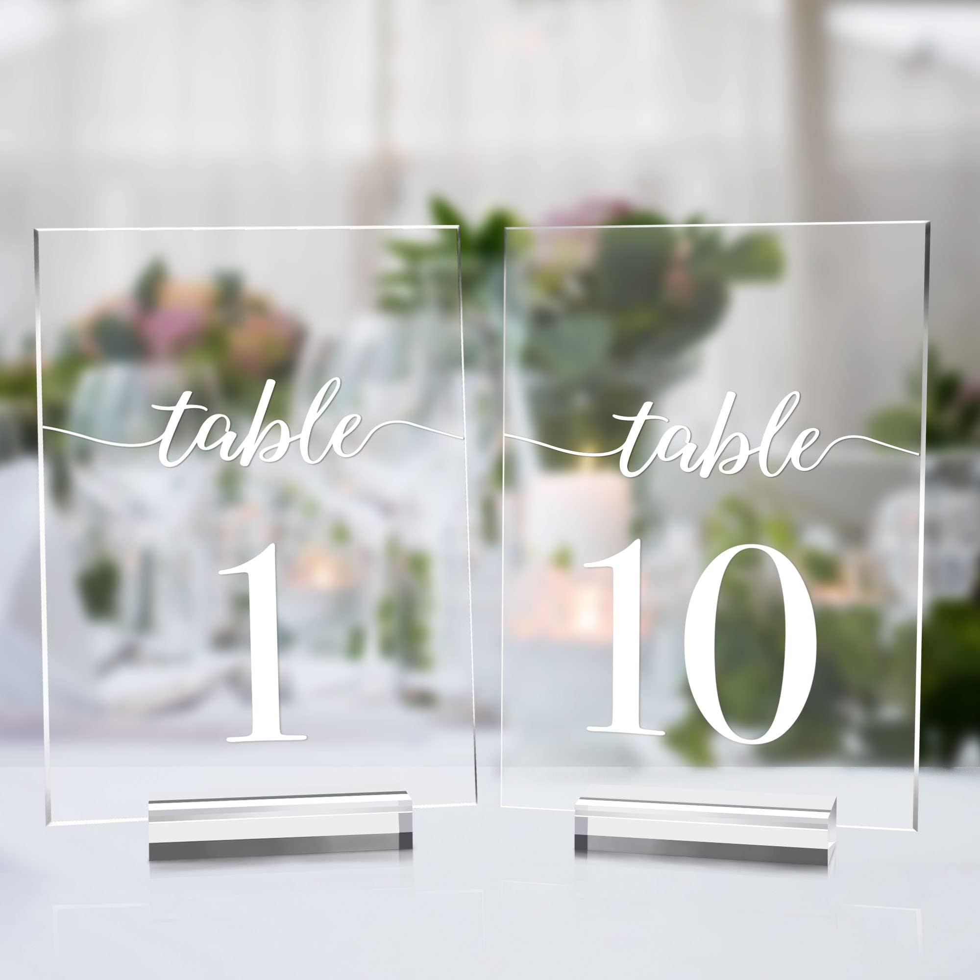 Amazon.com: FVIEXE 20PCS Acrylic Wedding Table Numbers 1-20 with Stands ...