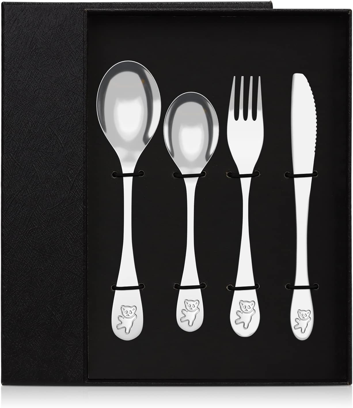 Kinderbesteck Set 4-teilig,Aischens Kinderbesteck Edelstahl,Poliert ...