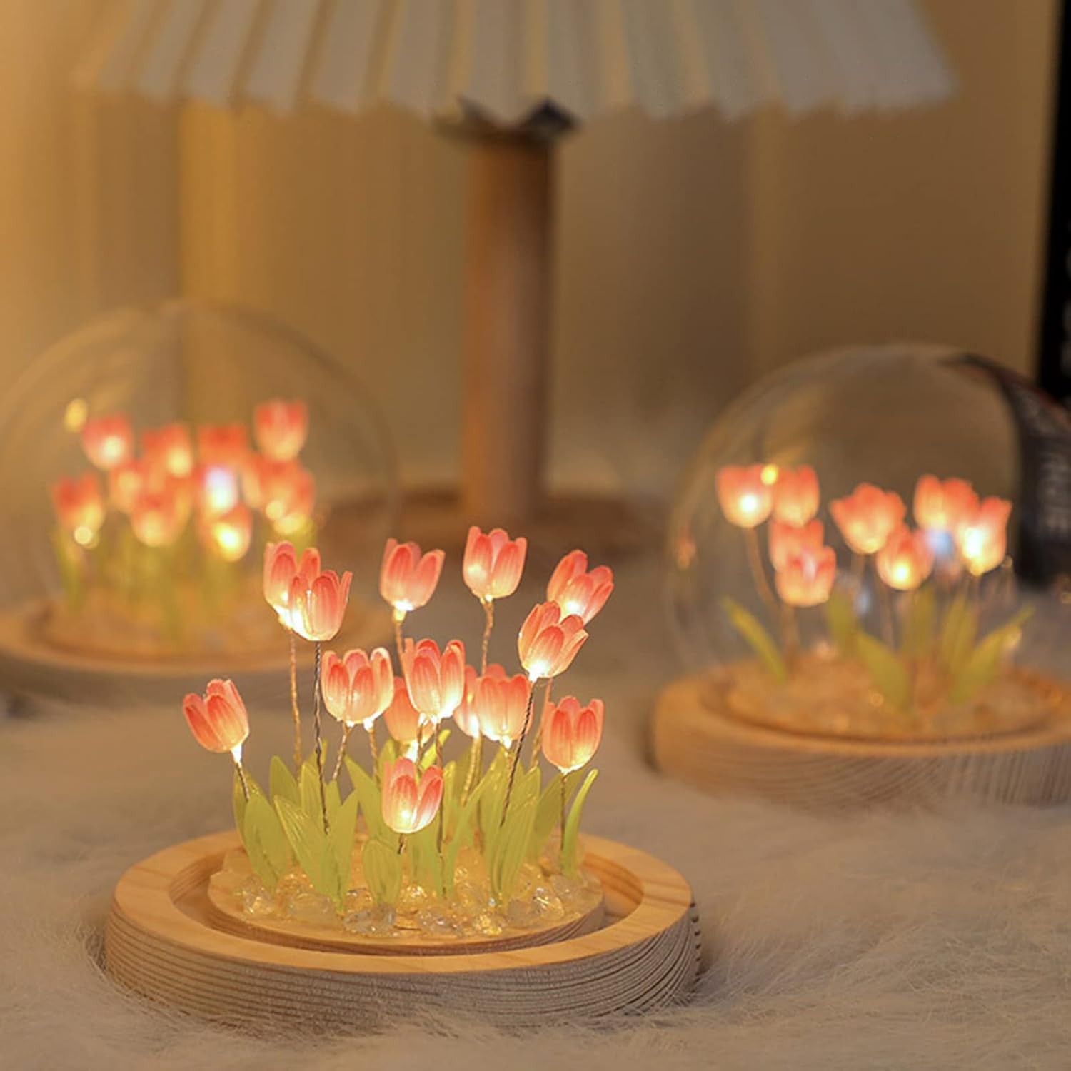 MSUIINT Tulip Night Light Table Lamp, Romantic Tulip Ambient Light ...