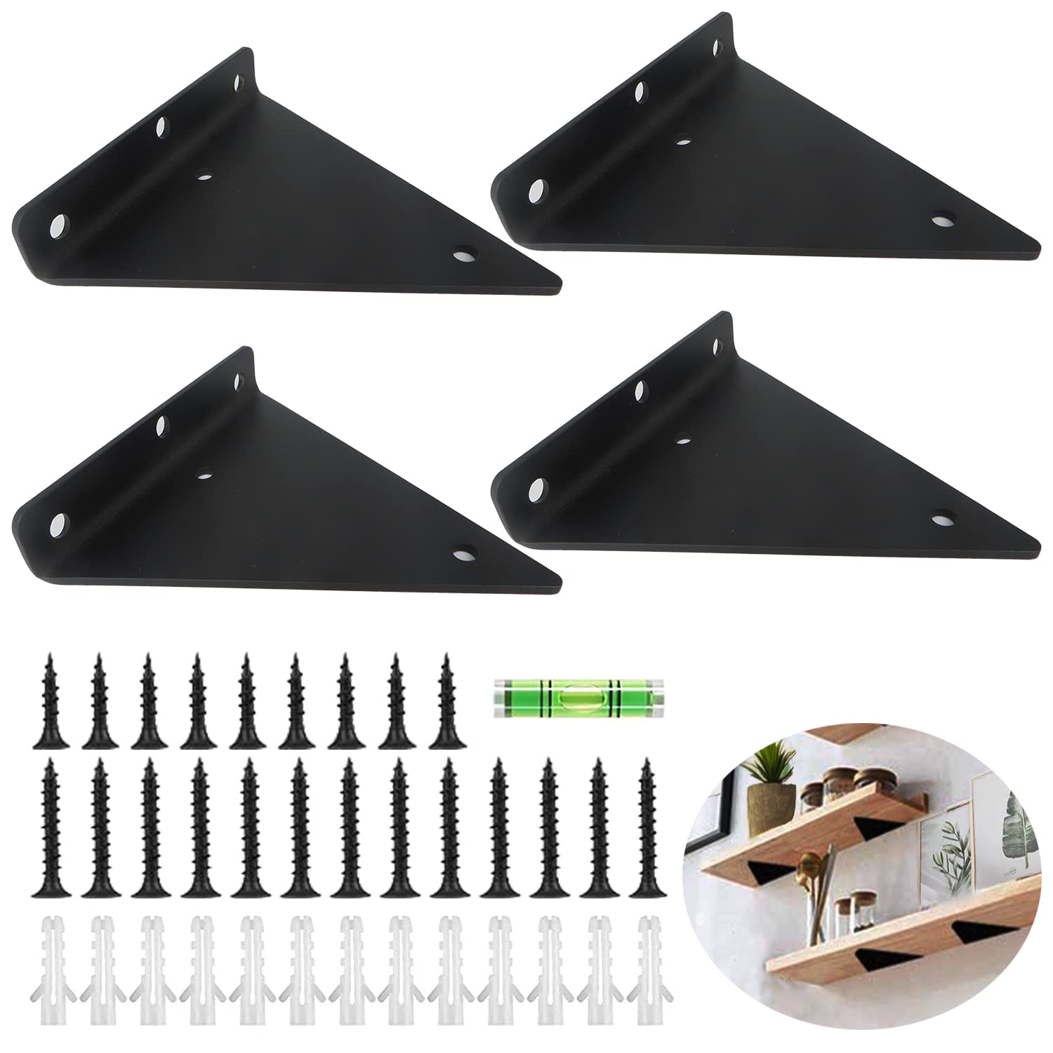 Triangle Shelf Brackets 6 Inch Heavy Duty Floating Shelf Brackets ...