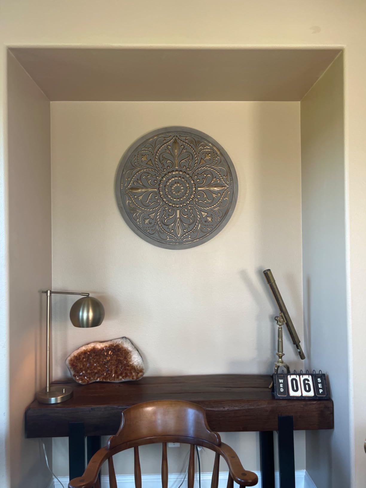 Amazon.com: Touch of Class Maegan Medallion Wood And Metal Wall Art ...