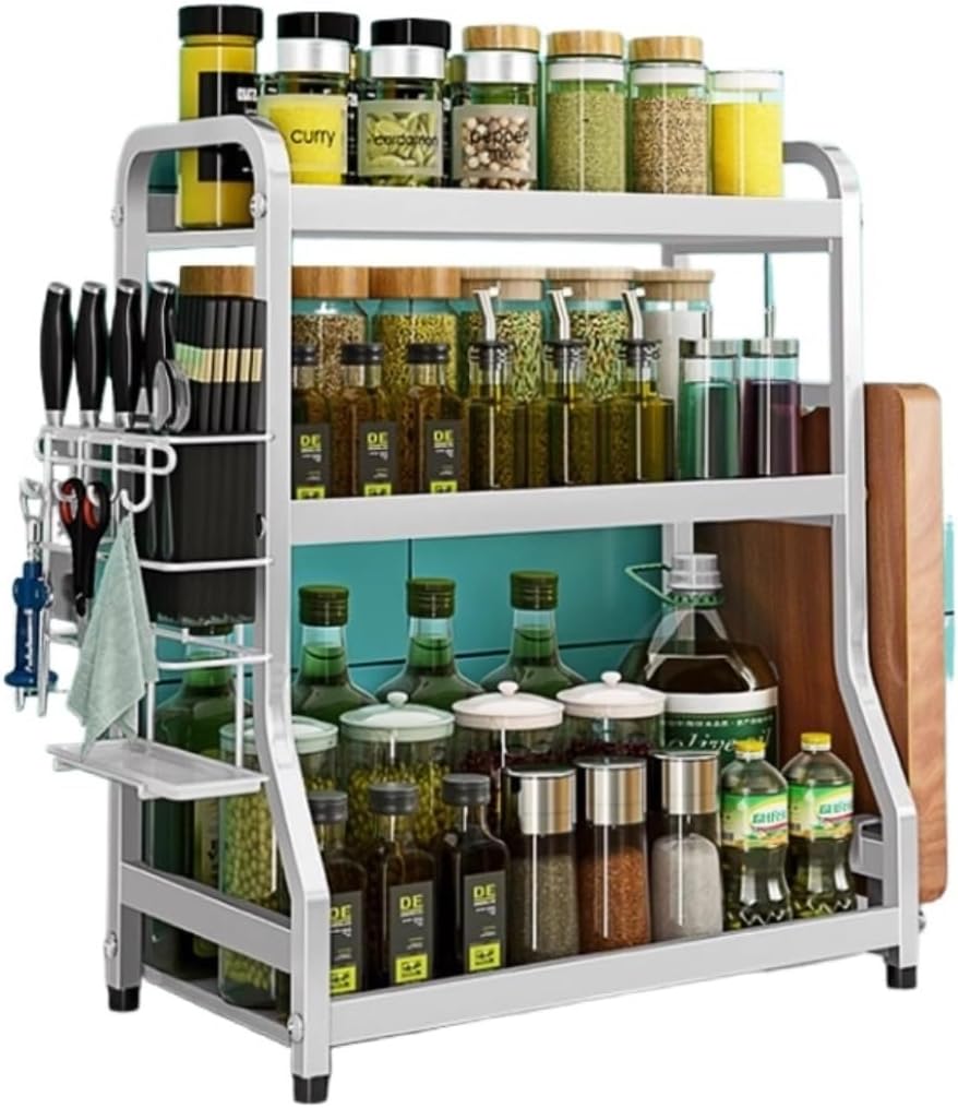Amazon.com: Spice Rack Spice Organizer Spice Shelf 304 Stainless Steel ...