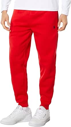 Amazon.com: U.S. Polo Assn. USPA Solid Jogger Pants Engine Red LG ...