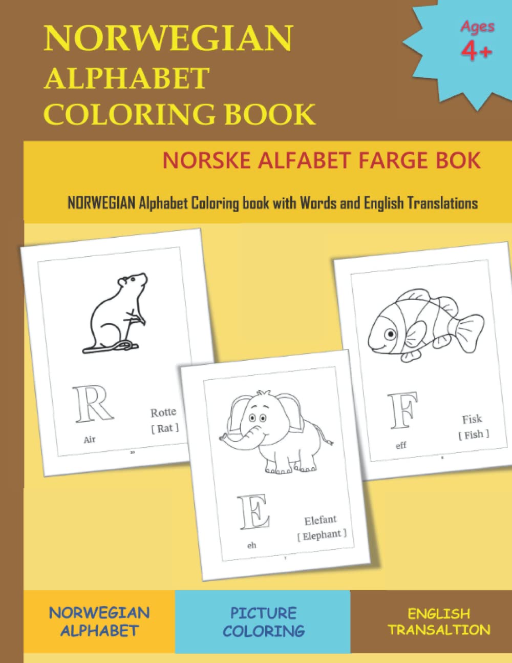Norwegian Alphabet Coloring Book Norske Alfabet Farge Bok Norwegian ...