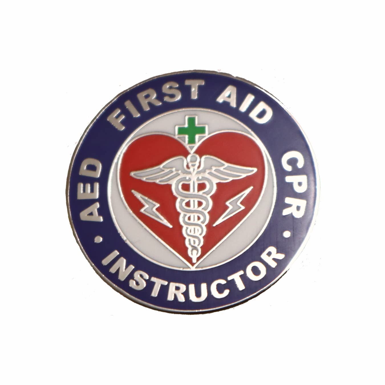 Amazon.com: AED First Aid CPR Instructor Lapel Pin Qualified Work ...