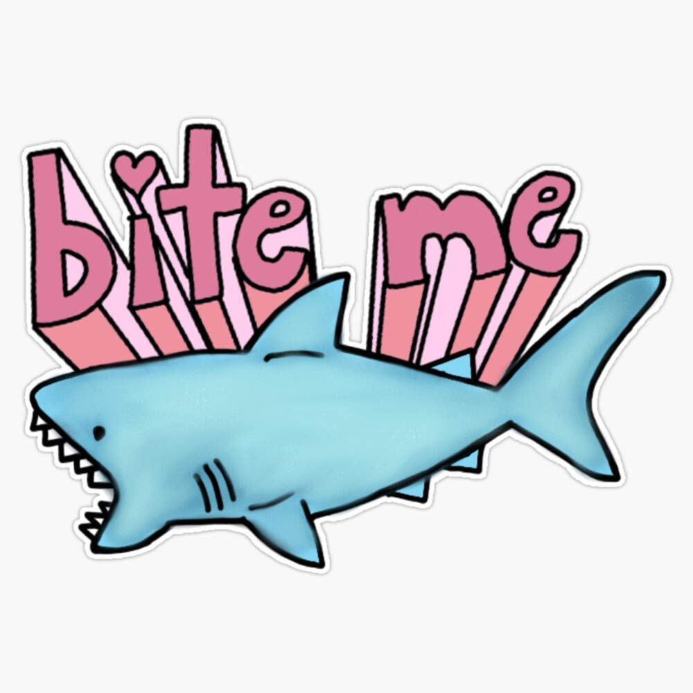 Amazon.com - Bite Me Shark Vinyl Waterproof Sticker Decal Car Laptop ...