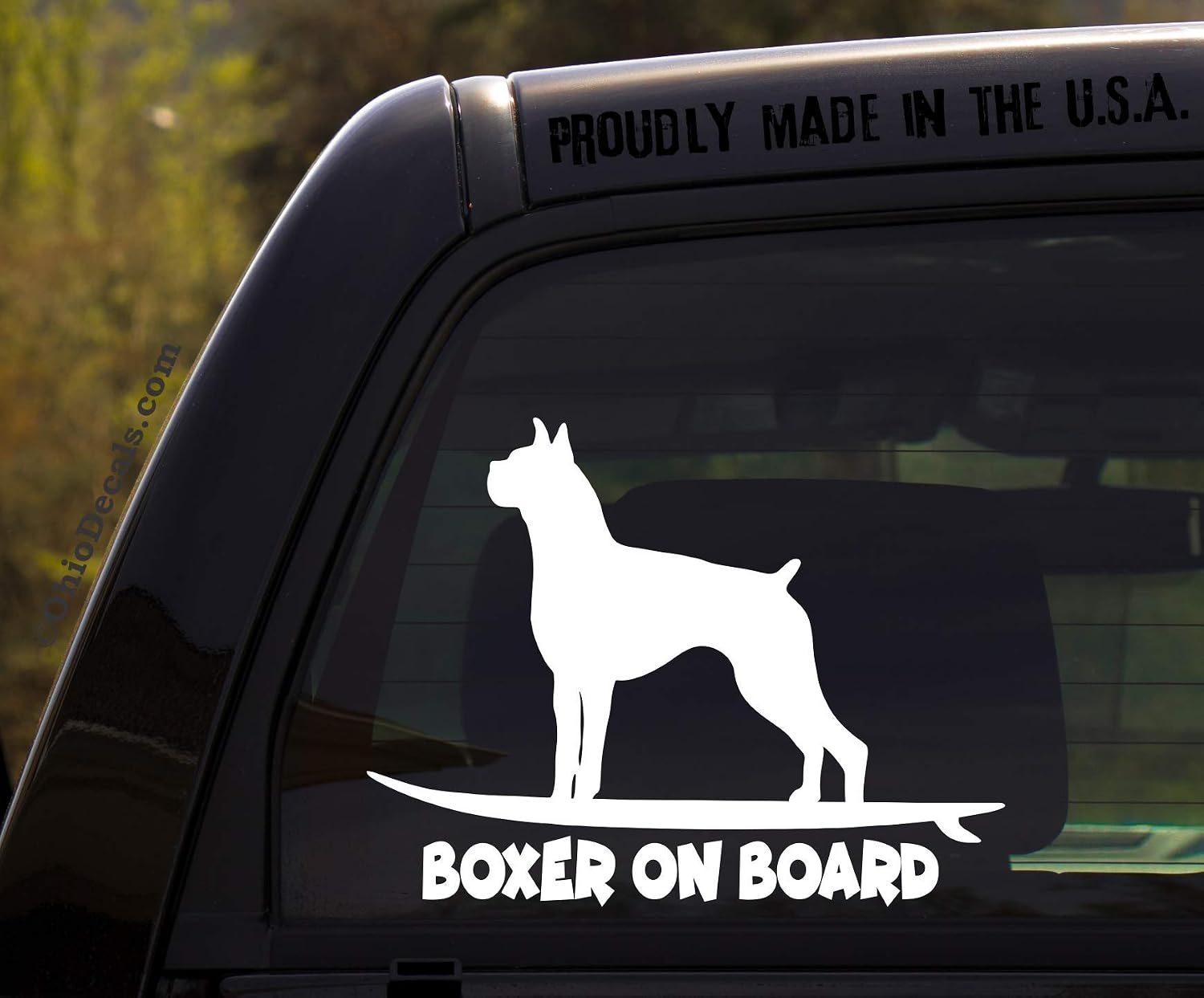 Amazon.com: OhioDecals.com Boxer on Board - Funny Dog Breed Decal ...