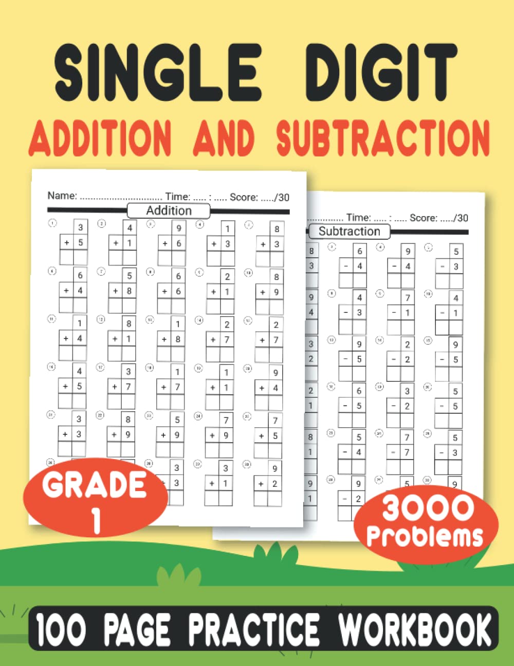Buy Single Digit Addition & Subtraction Practice Workbook Grade 1: 100 ...
