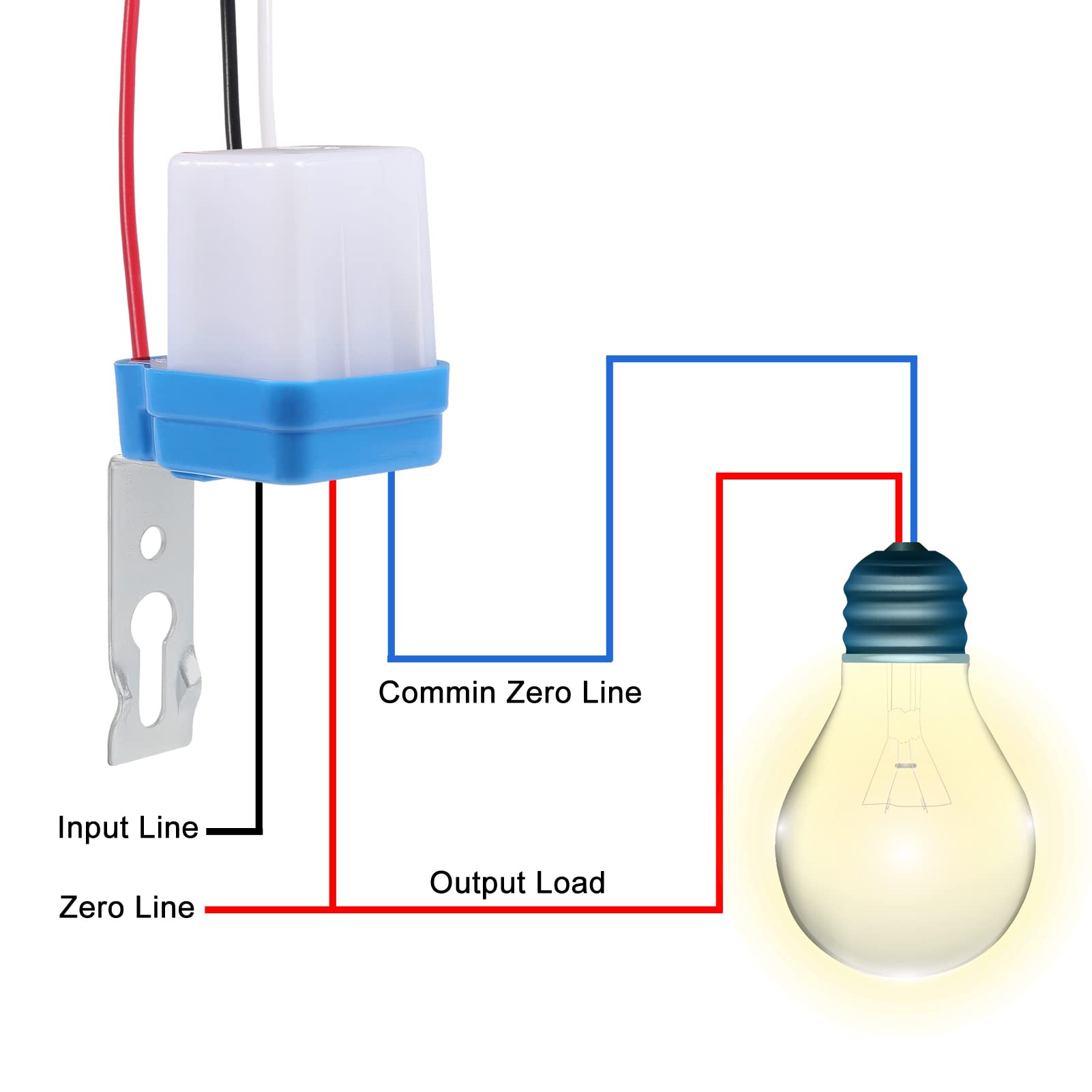 Snapklik.com : 6Pcs 24V Photocell Switch 10A Auto On/Off Light Sensor ...