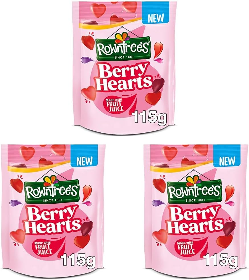 Nestlé Rowntree’s Berry Hearts, 115g (Pack of 3) : Amazon.co.uk: Grocery