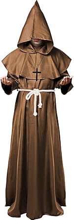 EIFFELT Friar Medieval Renaissance Priest Monk Hooded Robe Halloween ...