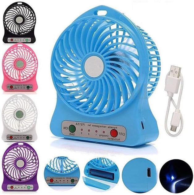 The Enfinity World Portable Rechargeable Led Light Fan Mini Desk USB ...
