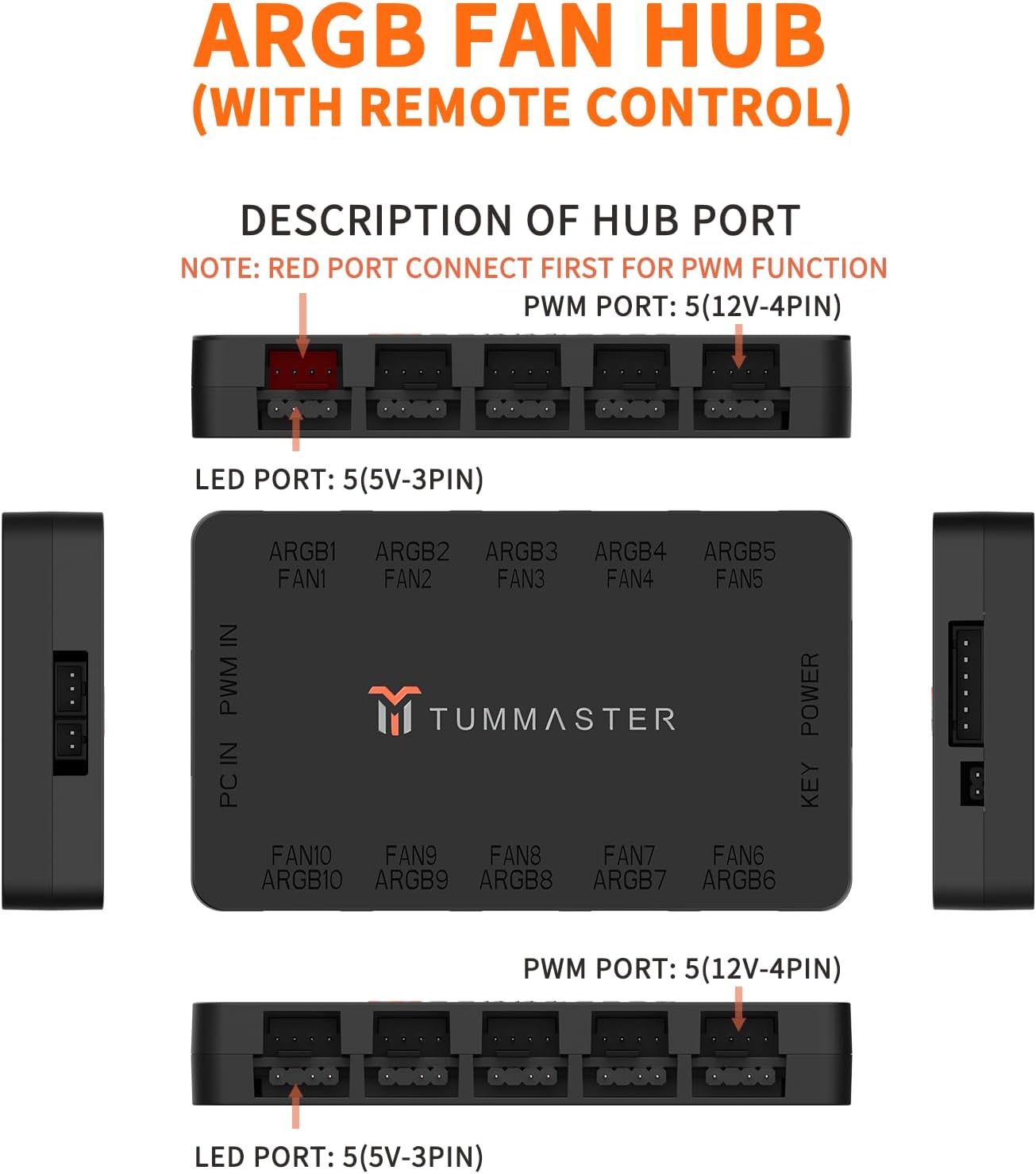 ARGB Fan HUB, 10-Port 4 Pin PC Fan Controller, Philippines | Ubuy