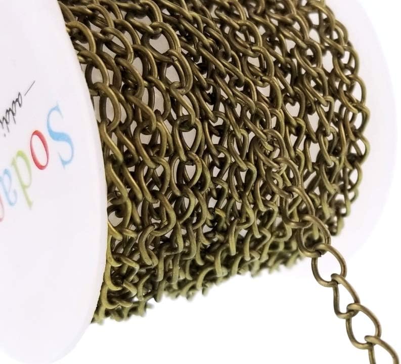 Amazon.com: Antique Brass Bronze Curb Link Chain Spool for Jewelry ...