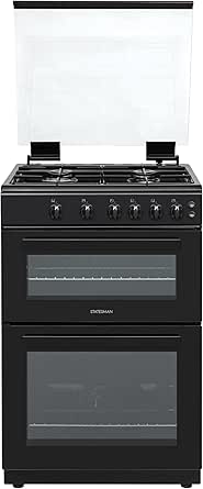 Statesman GDL60B Double Oven Gas Cooker with Glass Lid & Closed Door ...